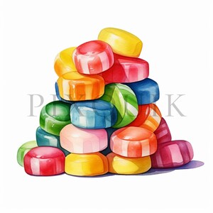 Rainbow Candy Clipart | 10 High Quality Jpgs | Digital Download | Card ...
