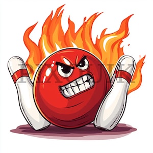 Angry Bowling Ball Clipart | 10 JPG Files | Card Making | Digital Paper ...