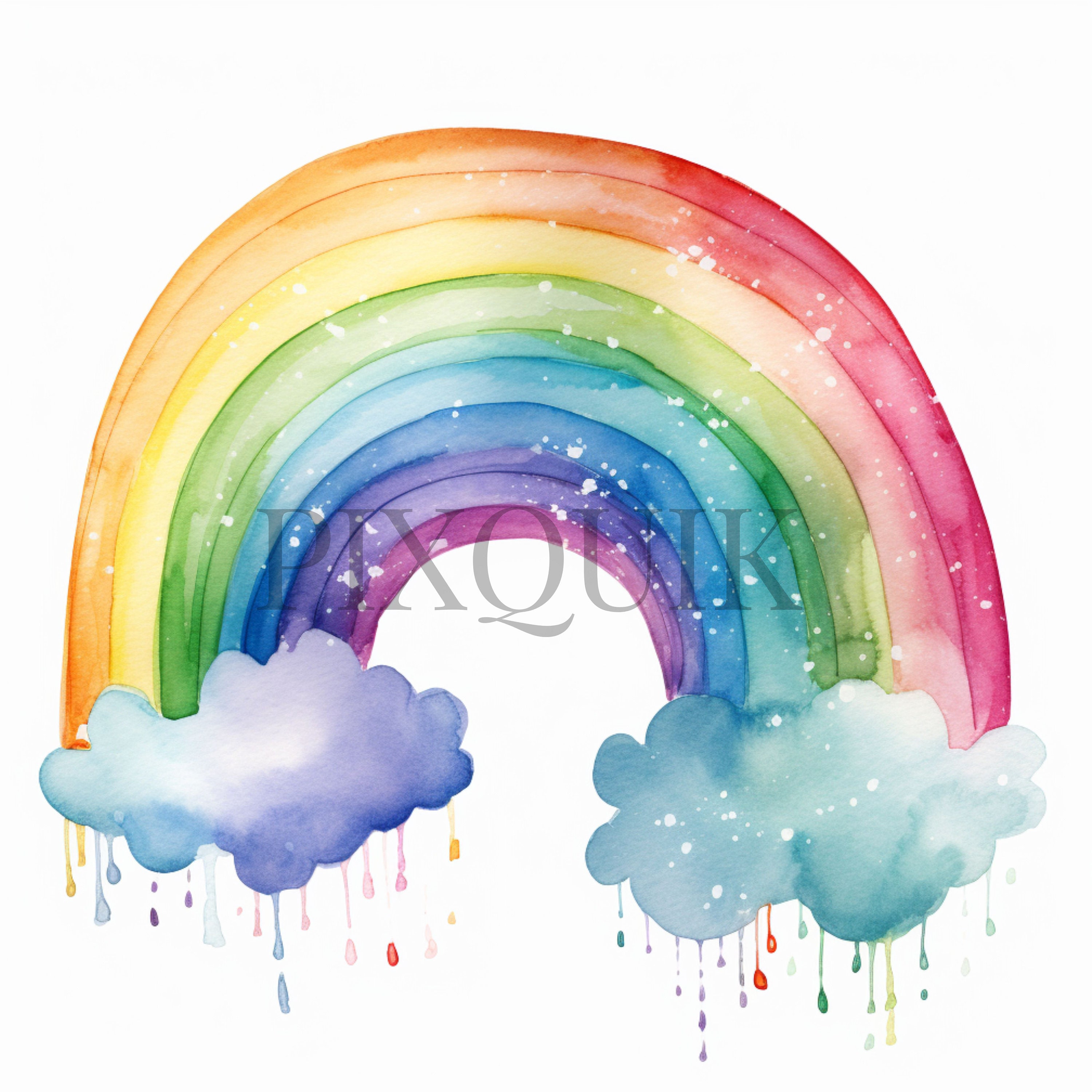 Watercolor Rainbow Clipart 10 High Quality Jpgs Rainbow Clip Art ...