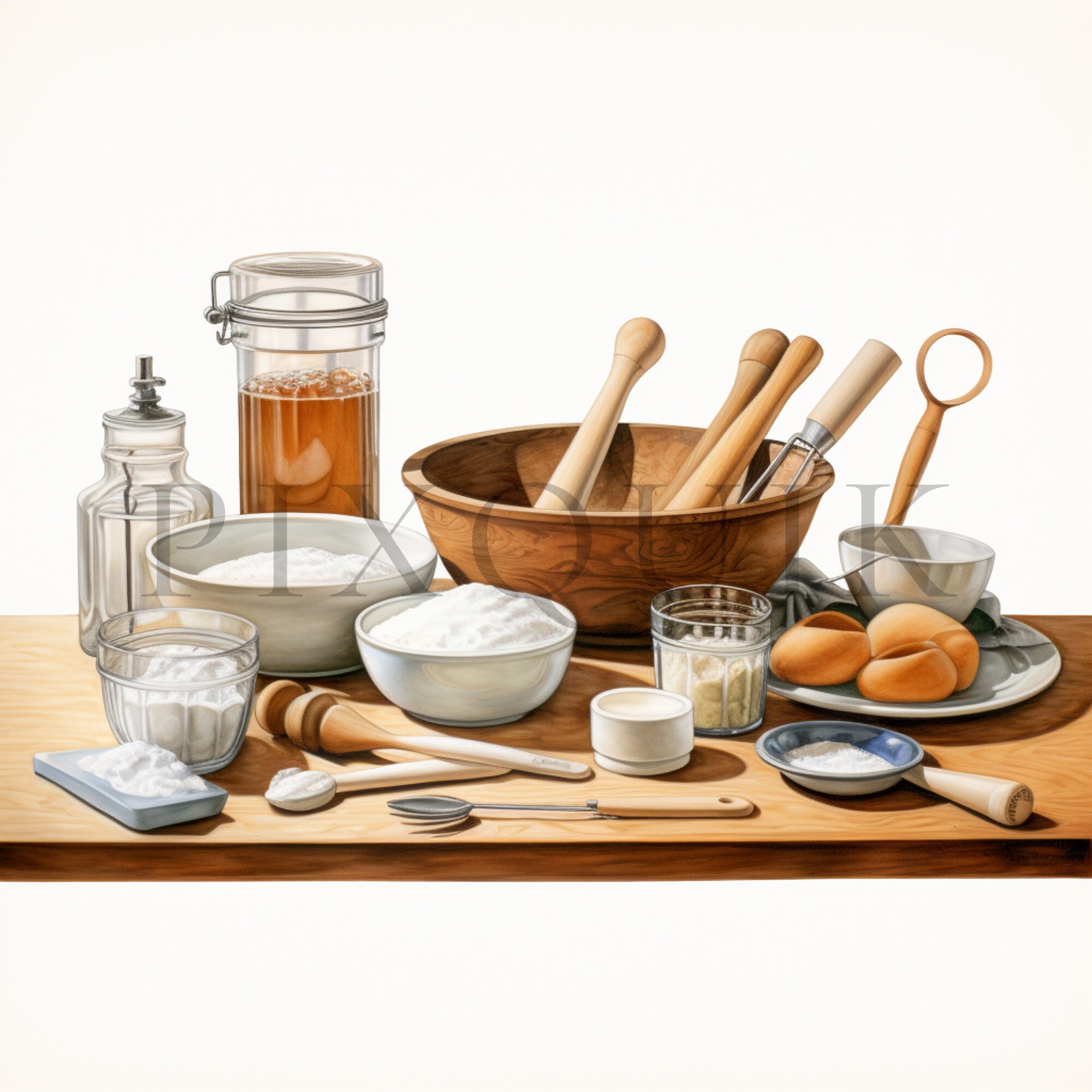 Watercolor Baking Clipart | 10 High Quality Jpgs | Digital Download ...