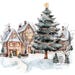 Vintage Christmas Village Clipart 10 High Quality Jpg's and PNG Holiday ...