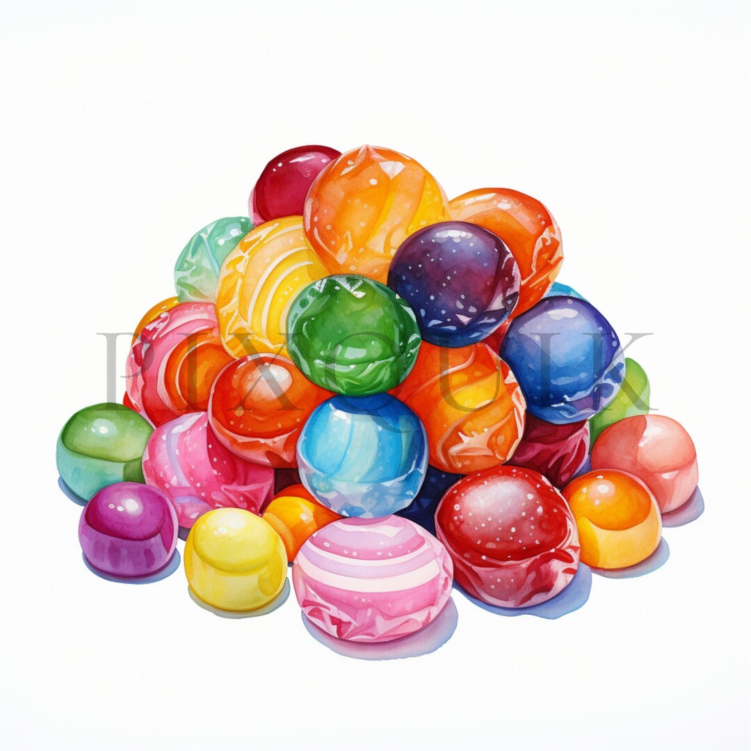Rainbow Candy Clipart | 10 High Quality Jpgs | Digital Download | Card ...