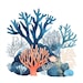 Watercolor Coral Reef Clipart: Marine Life Art (JPG & PNG Files) - Etsy