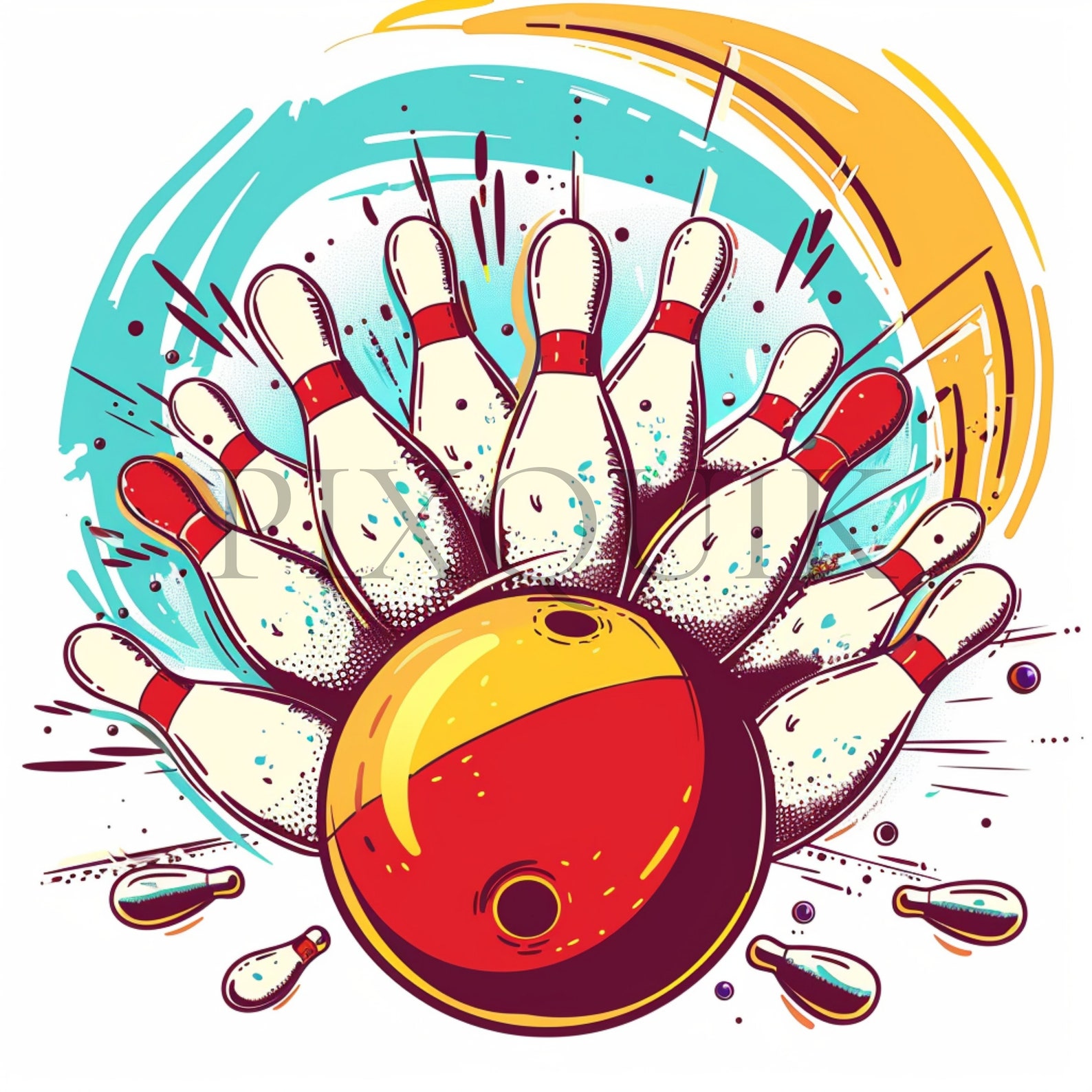 Vintage Bowling Clipart 10 High Quality Jpgs Bowling Ball Clipart ...
