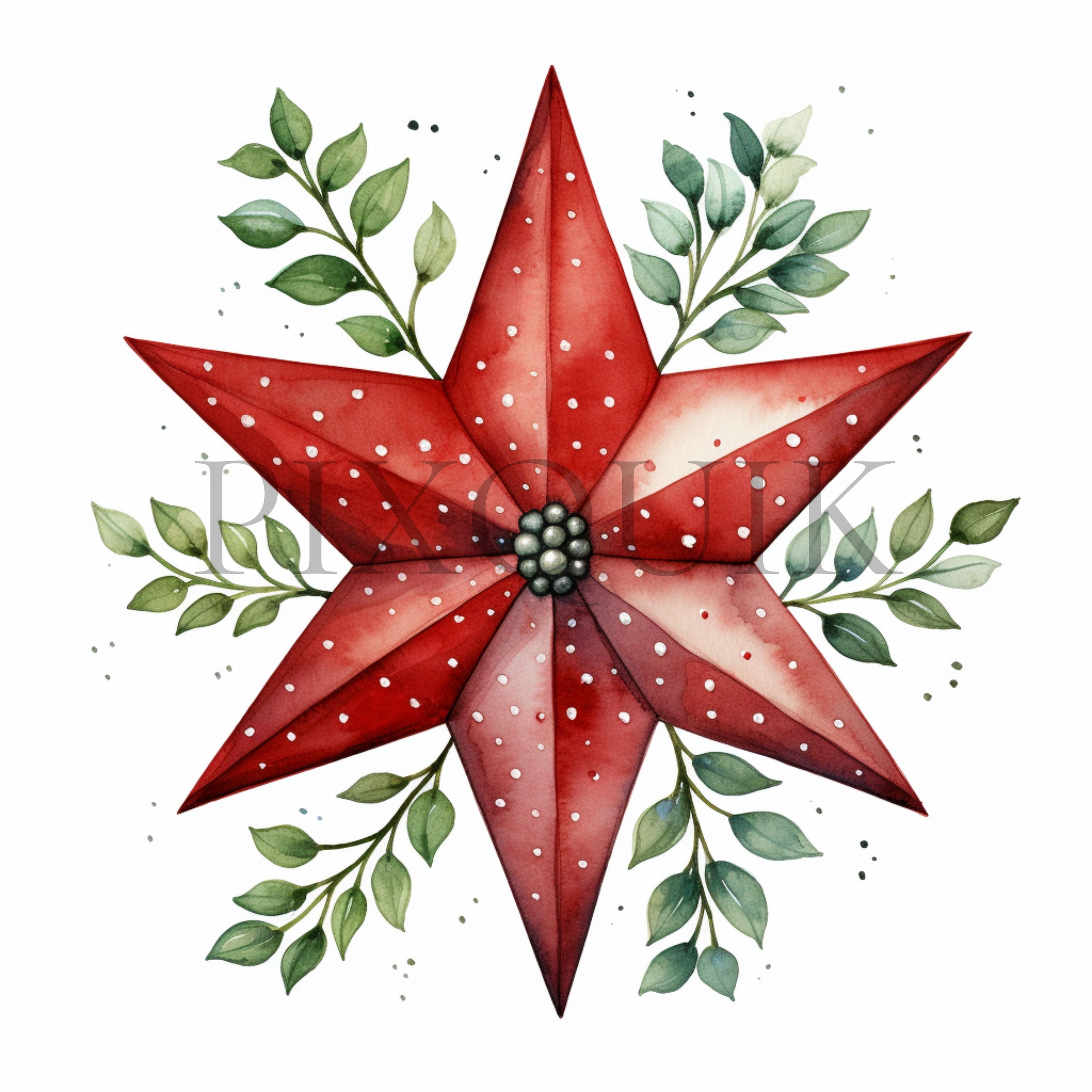 Christmas Star Clipart | 10 High Quality Jpg's | Digital Download ...