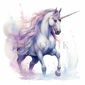 Watercolor Unicorn Clipart – High Quality JPG Images (digital Download ...