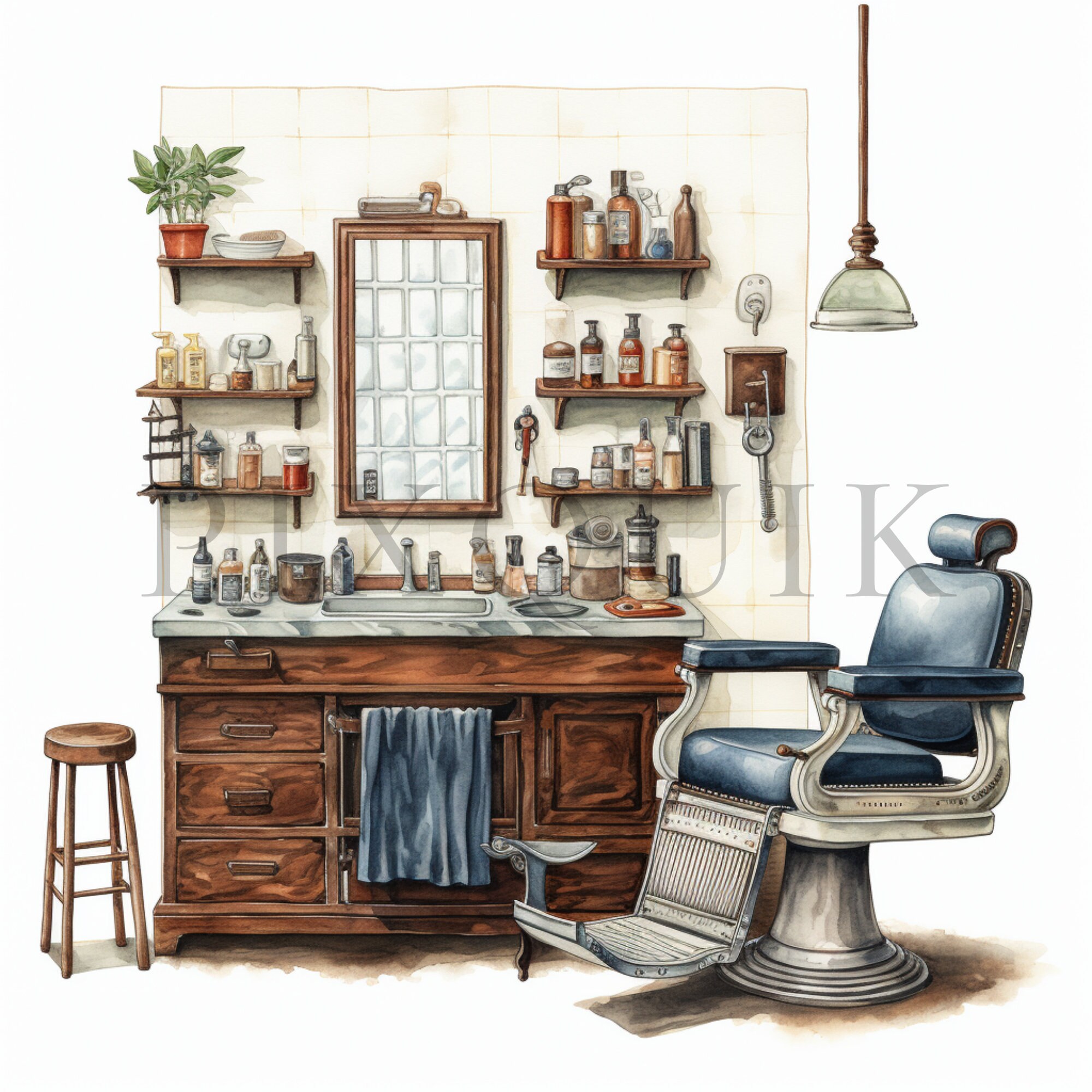 Barber Shop Clipart 10 High Quality Jpgs Digital Download Barber ...