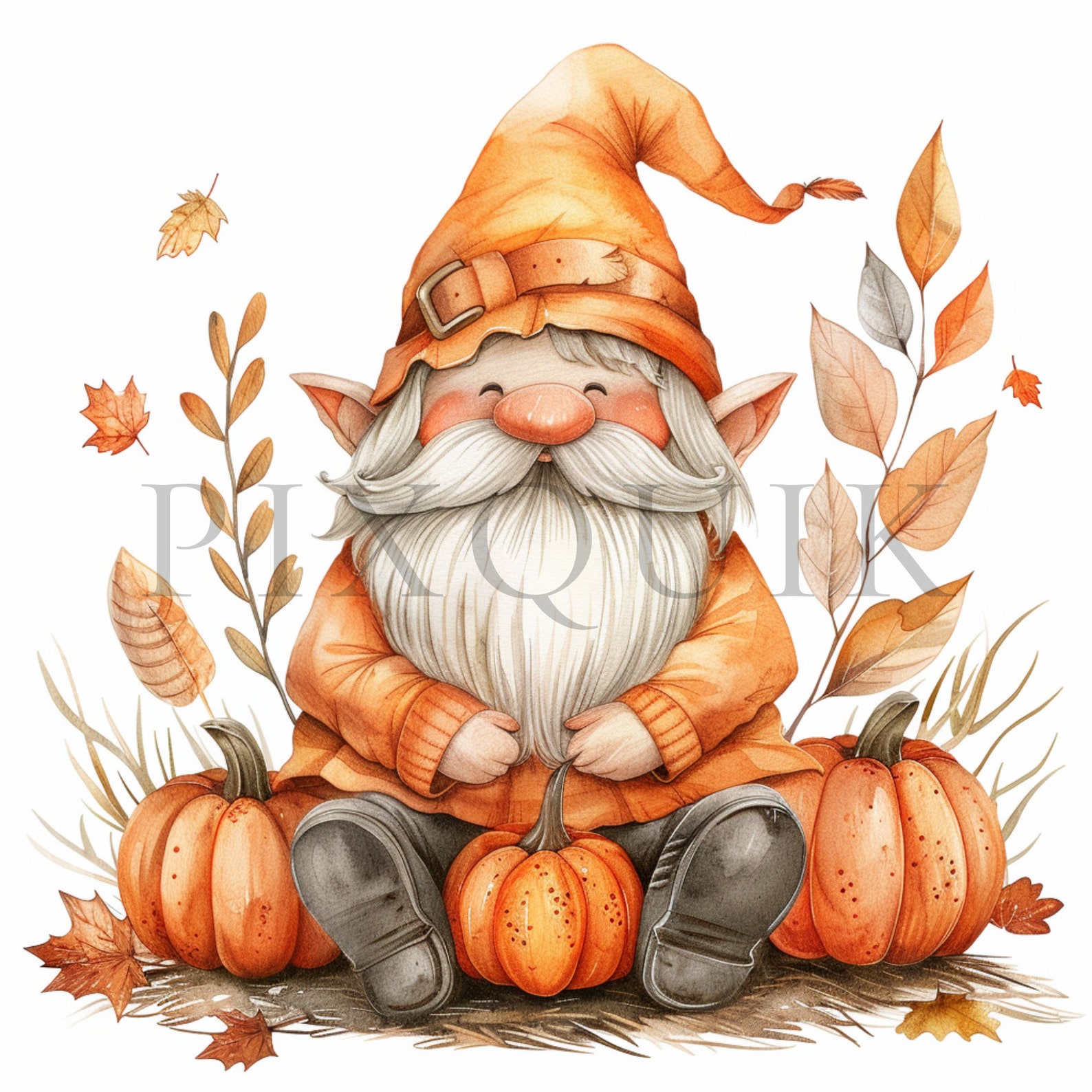 Thanksgiving Gnome Clipart | Fall Watercolor Gnomes (digital Download ...