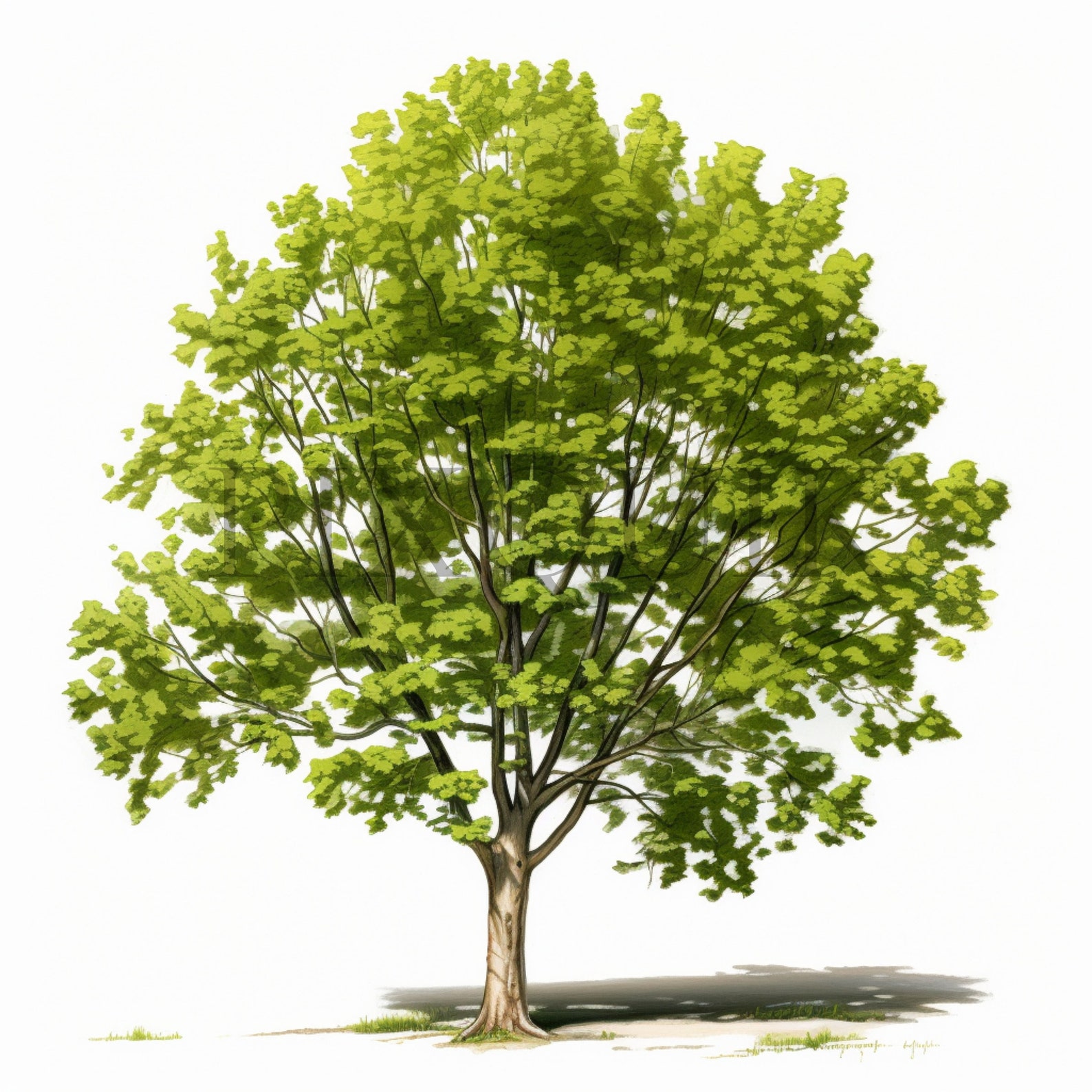 Poplar Tree Illustration | High-quality JPG Clipart (digital Download ...