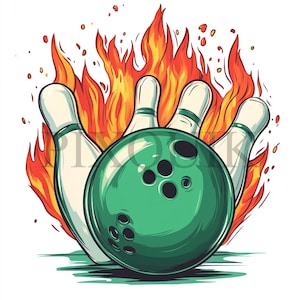 Watercolor Bowling Ball Clipart: Sports Art (JPG & PNG) - Etsy