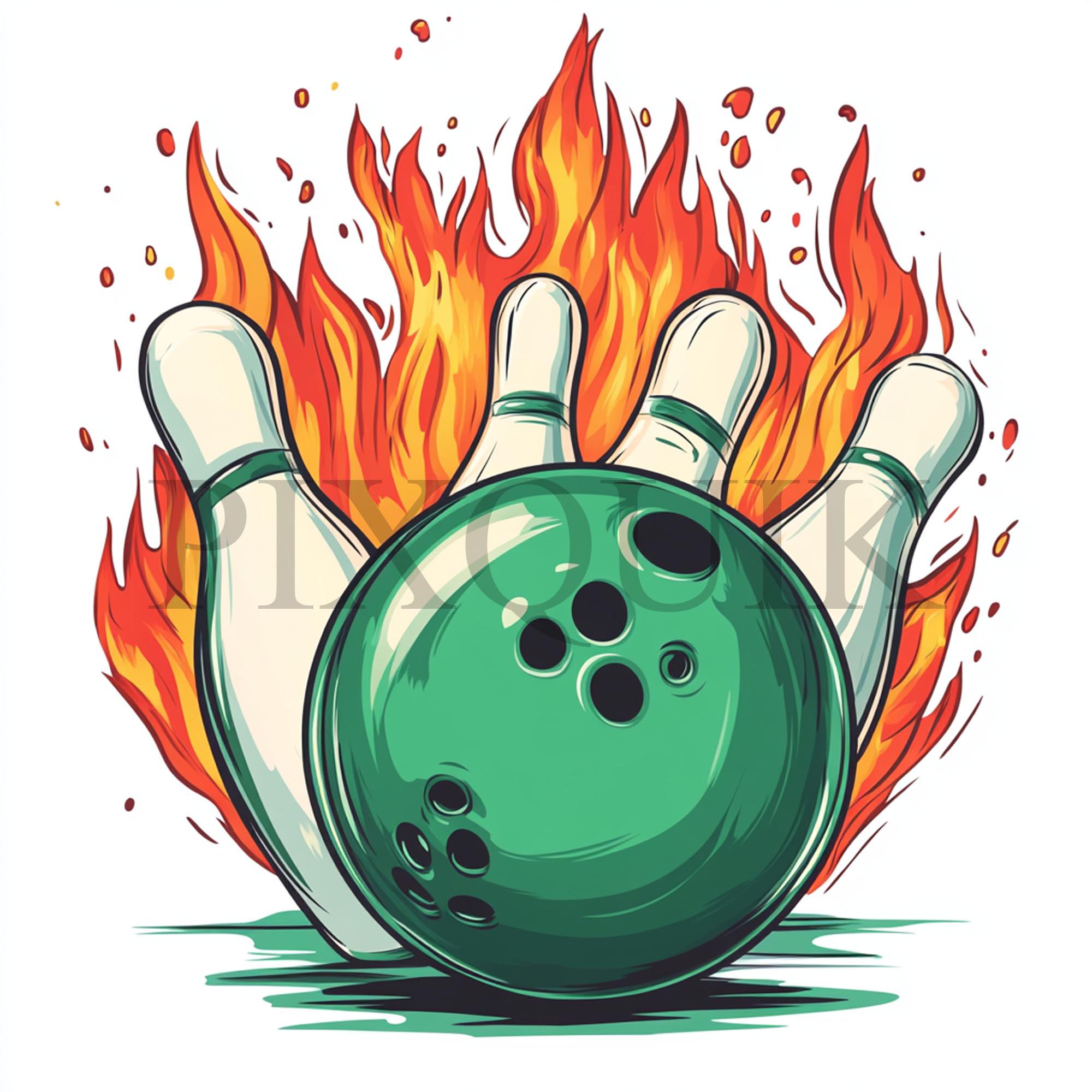 Watercolor Bowling Ball Clipart: Sports Art (JPG & PNG) - Etsy