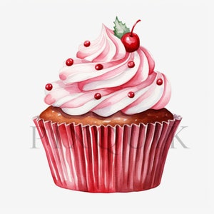 Holiday Cupcake Clipart 10 High Quality Jpgs Digital Download Card ...