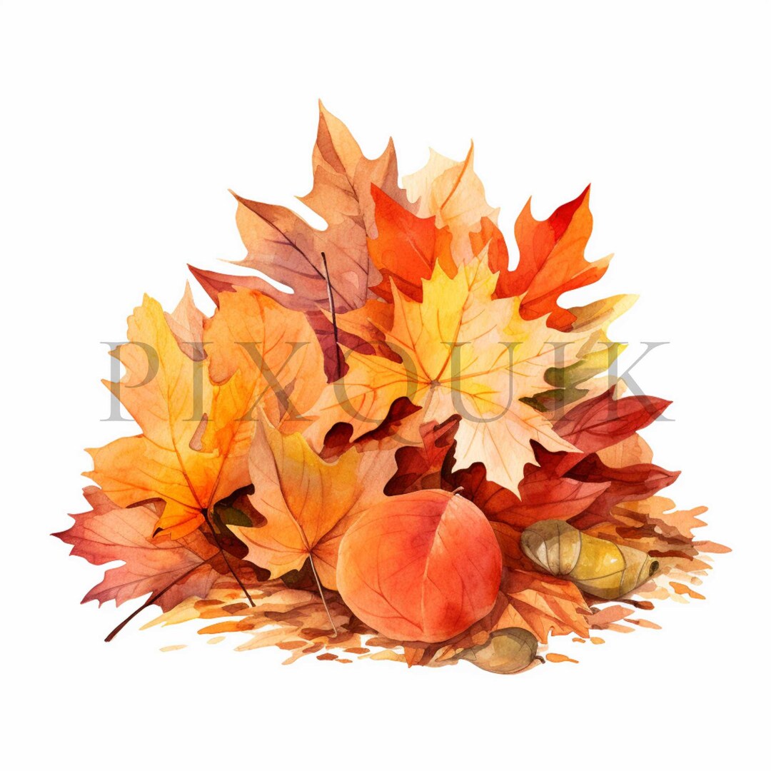 Fall Leaf Heap Clipart | 10 High Quality Jpg's | Digital Download ...