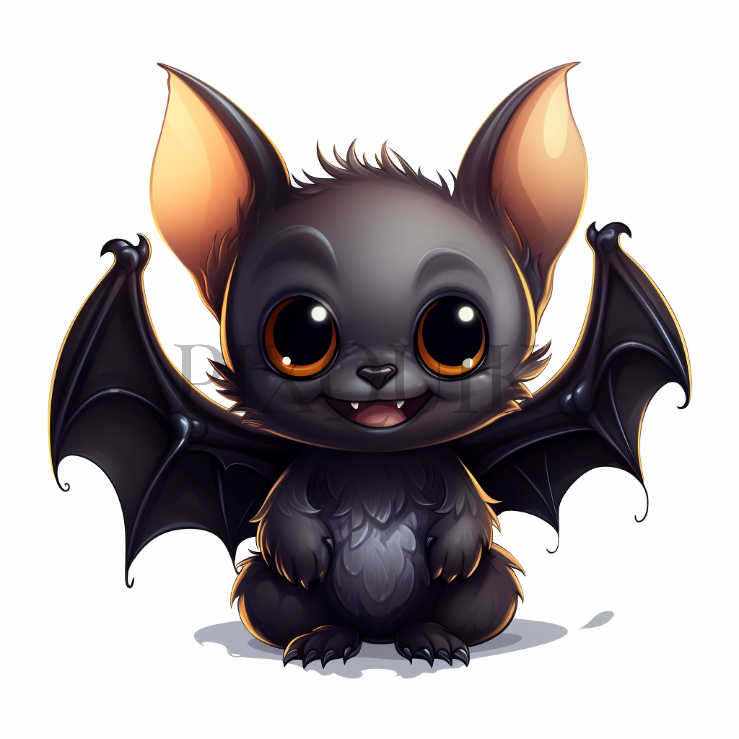 Watercolor Bat Clipart Cute Halloween Bat Clipart 10 High-quality Jpg's ...