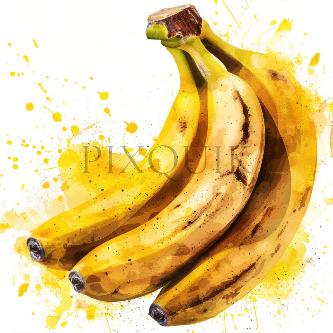 Watercolor Banana Clipart | Tropical Fruit Illustration (instant ...