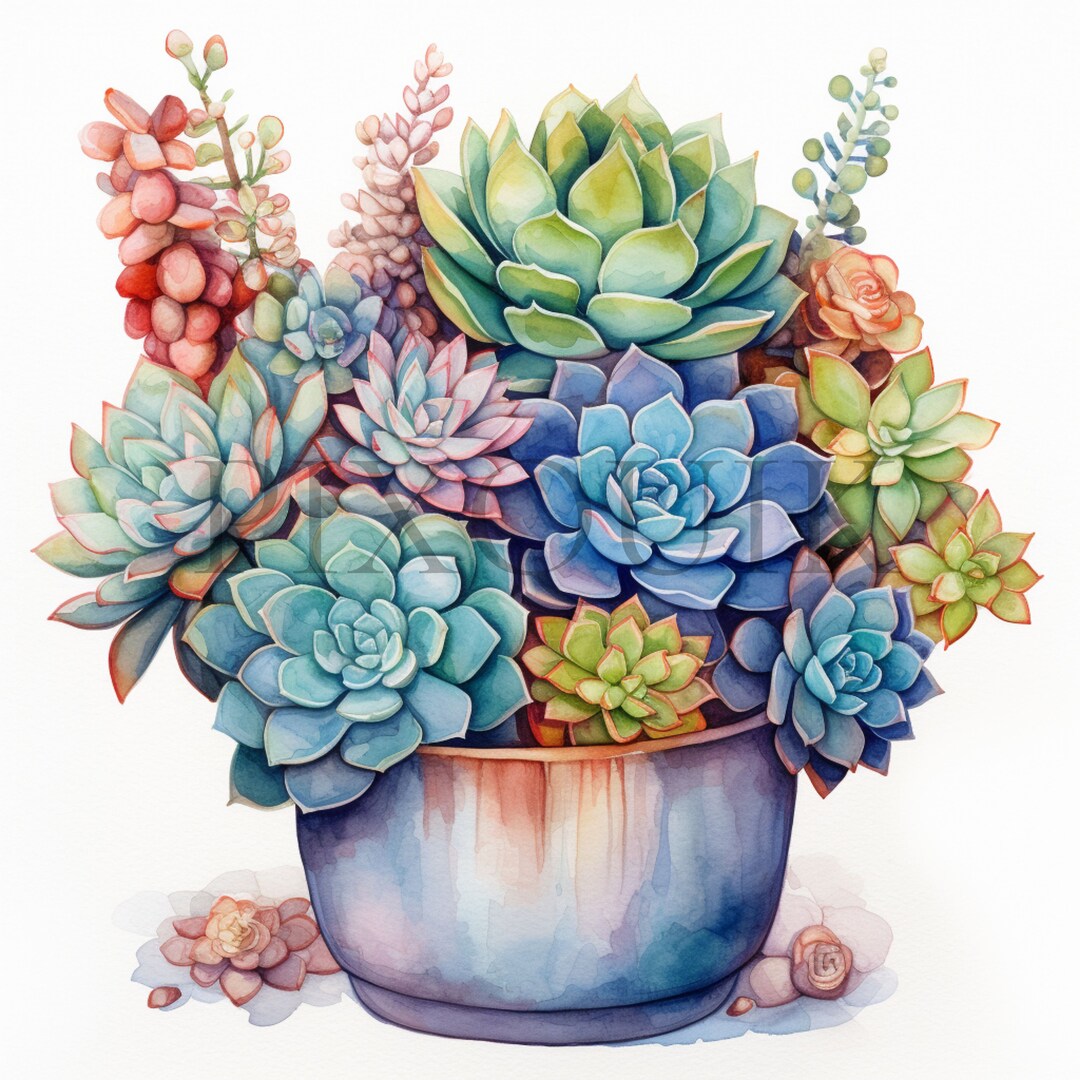 Succulents in Pot Clipart | 10 High Quality Jpg's | Digital Download ...