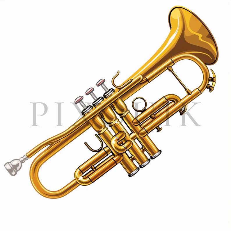 Trumpet Clipart 10 High Quality Jpgs Digital Download Instrument ...