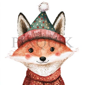 Christmas Fox Clipart | 10 Jpg's and PNG Files | Card Making | Digital ...