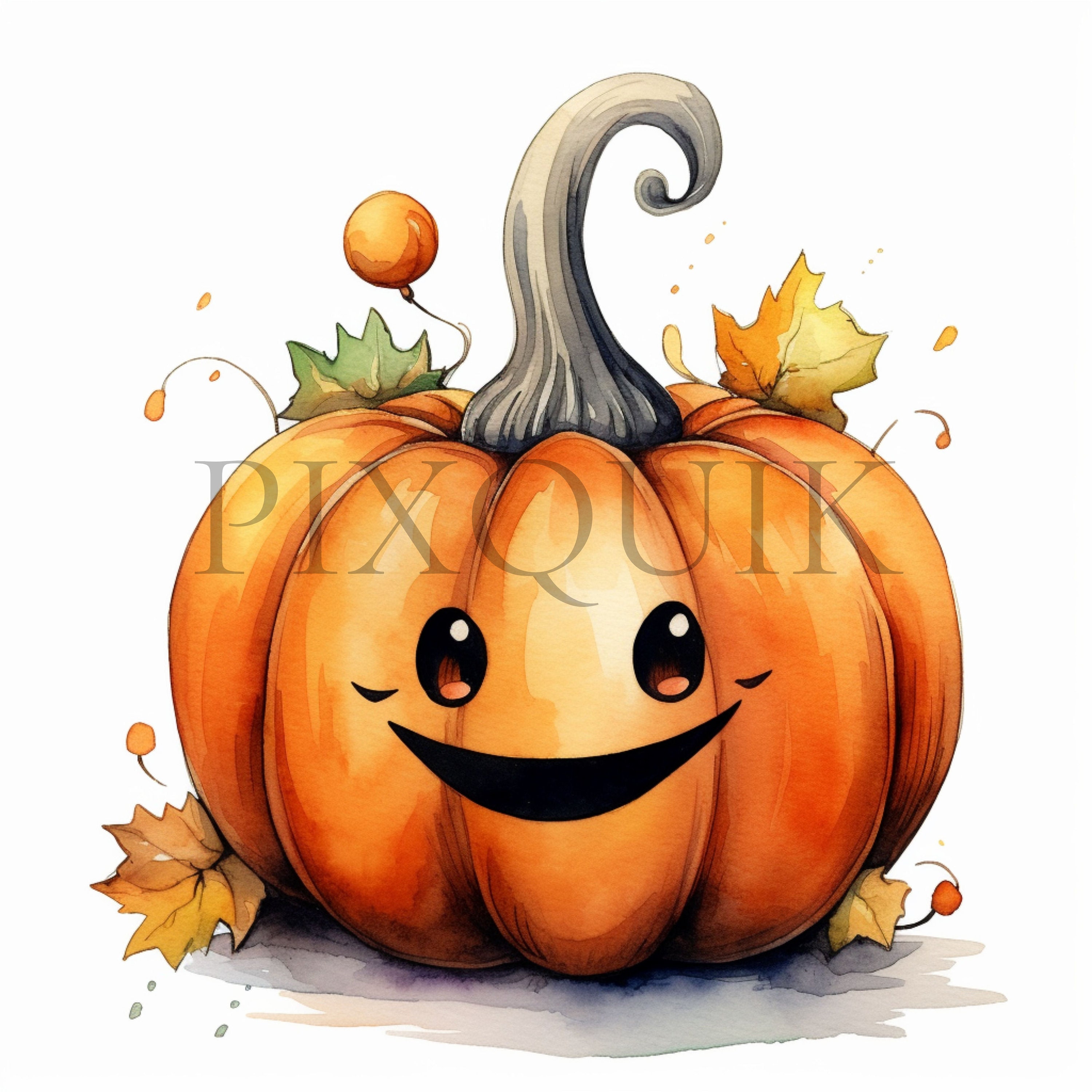 Cute Pumpkin Faces Clipart | Fall Card Making (digital Download) - Etsy