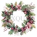 Watercolor Christmas Wreath Clipart: Festive Holiday Decor (JPG & PNG ...