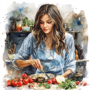 Watercolor Cooking Clipart 10 High Quality Jpgs Instant Digital ...