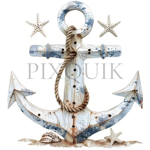 Nautical Anchor Clipart Set | 10 High Quality Jpgs | Anchor Graphics ...
