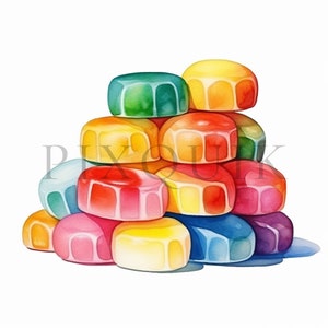 Rainbow Candy Clipart | 10 High Quality Jpgs | Digital Download | Card ...