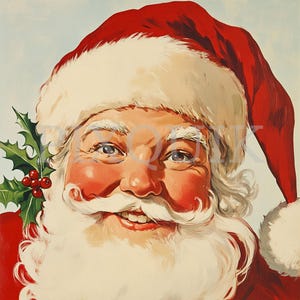 Vintage Santa Claus Clipart | Retro Holiday Illustrations (4 JPG Files ...