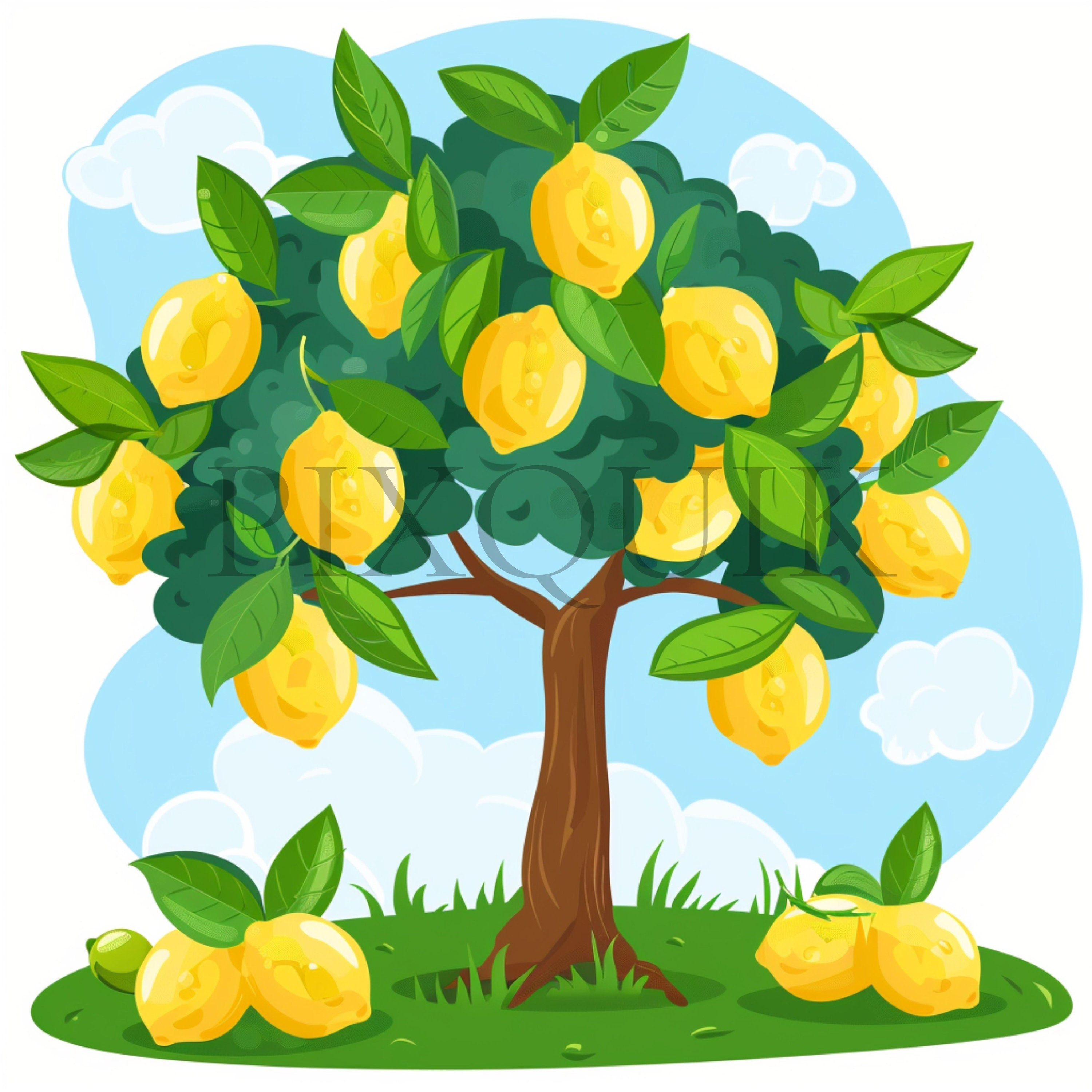 Lemon Tree Clipart | 10 JPG Illustrations (digital Download) - Etsy
