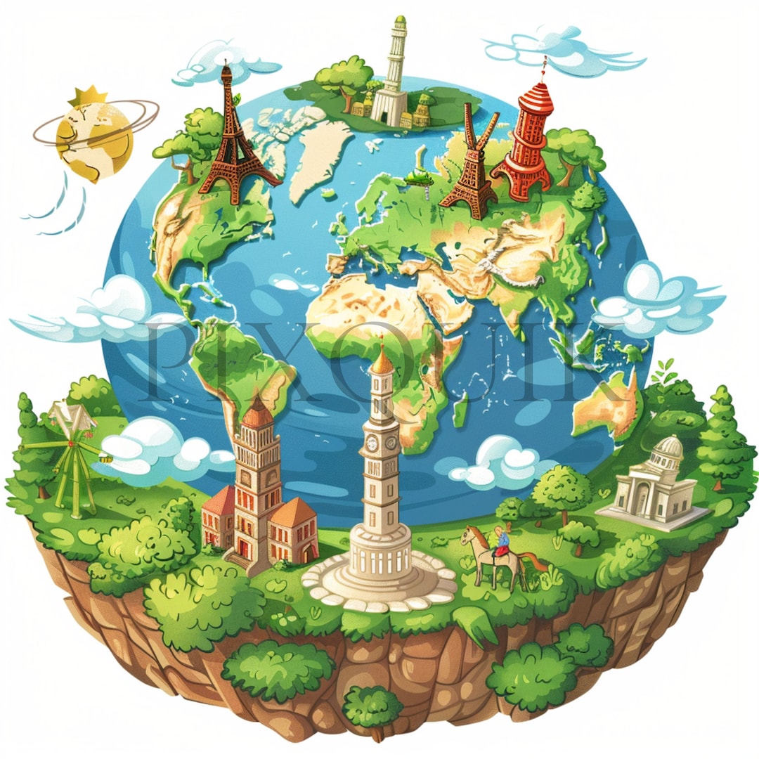 Watercolor World Clipart | Earth Globe JPG Images (digital Download) - Etsy