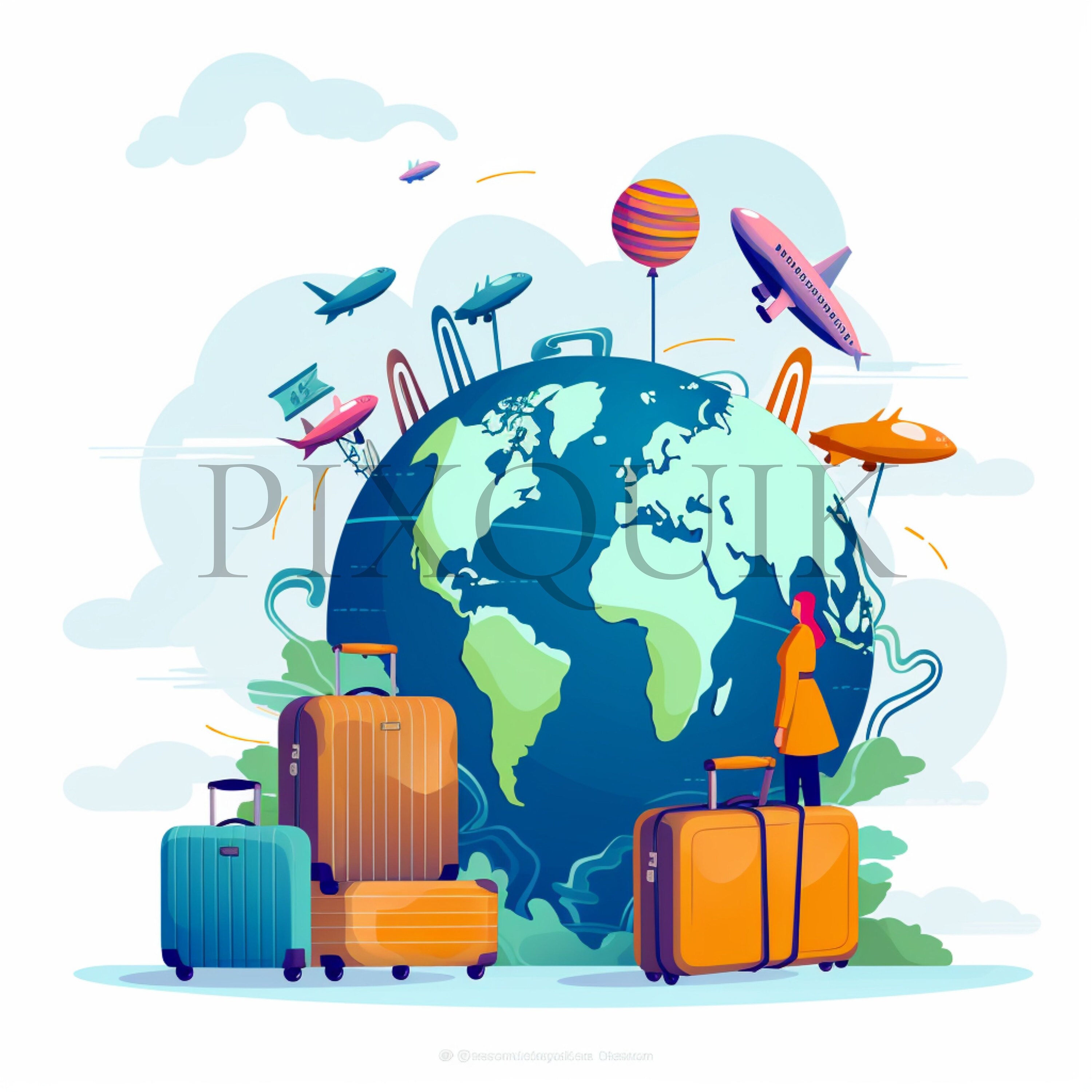 Travel Destination Clipart | Global Adventure, Nursery Art (digital ...
