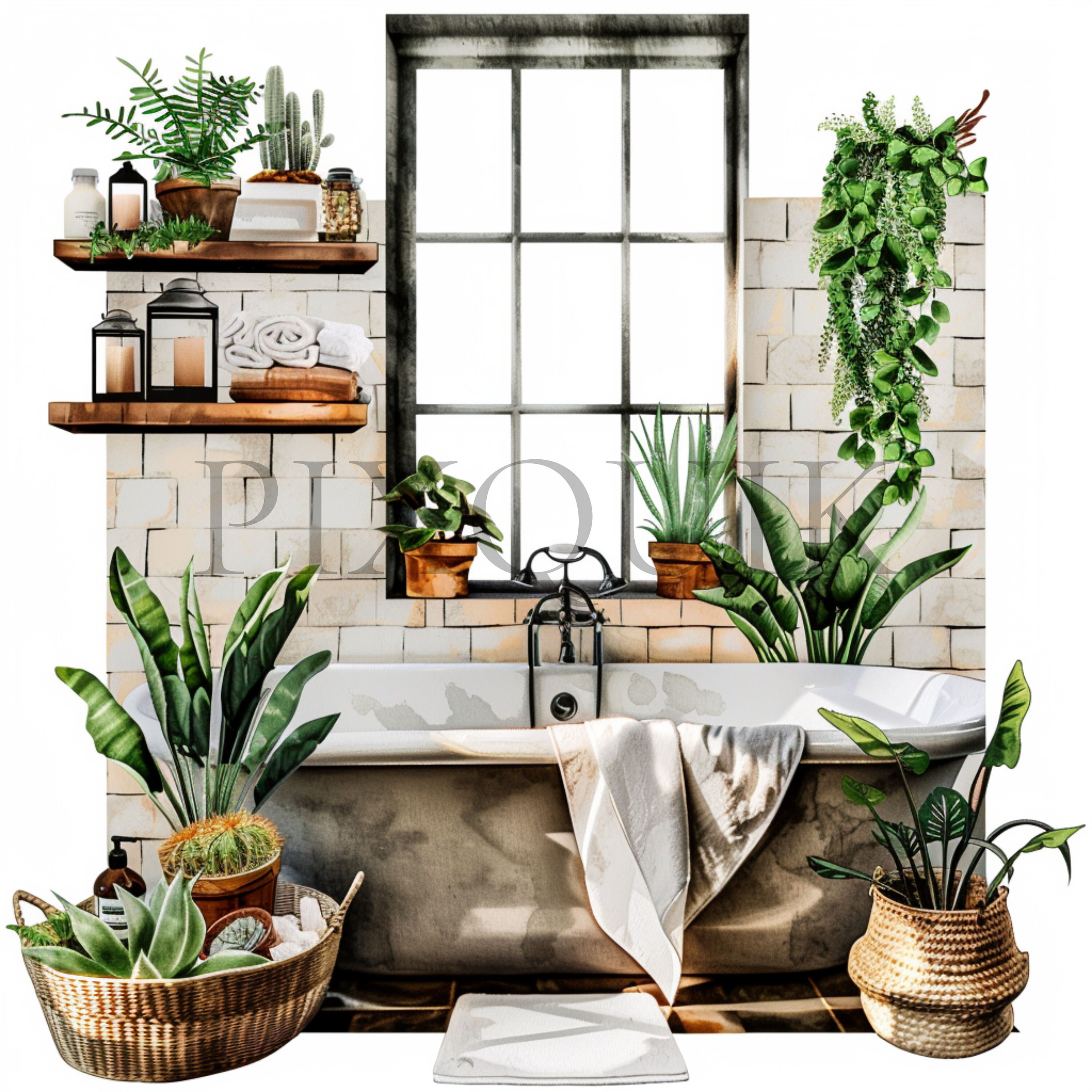 Vintage Floral Bathroom Clipart 10 High Quality JPG Bathroom Clipart ...