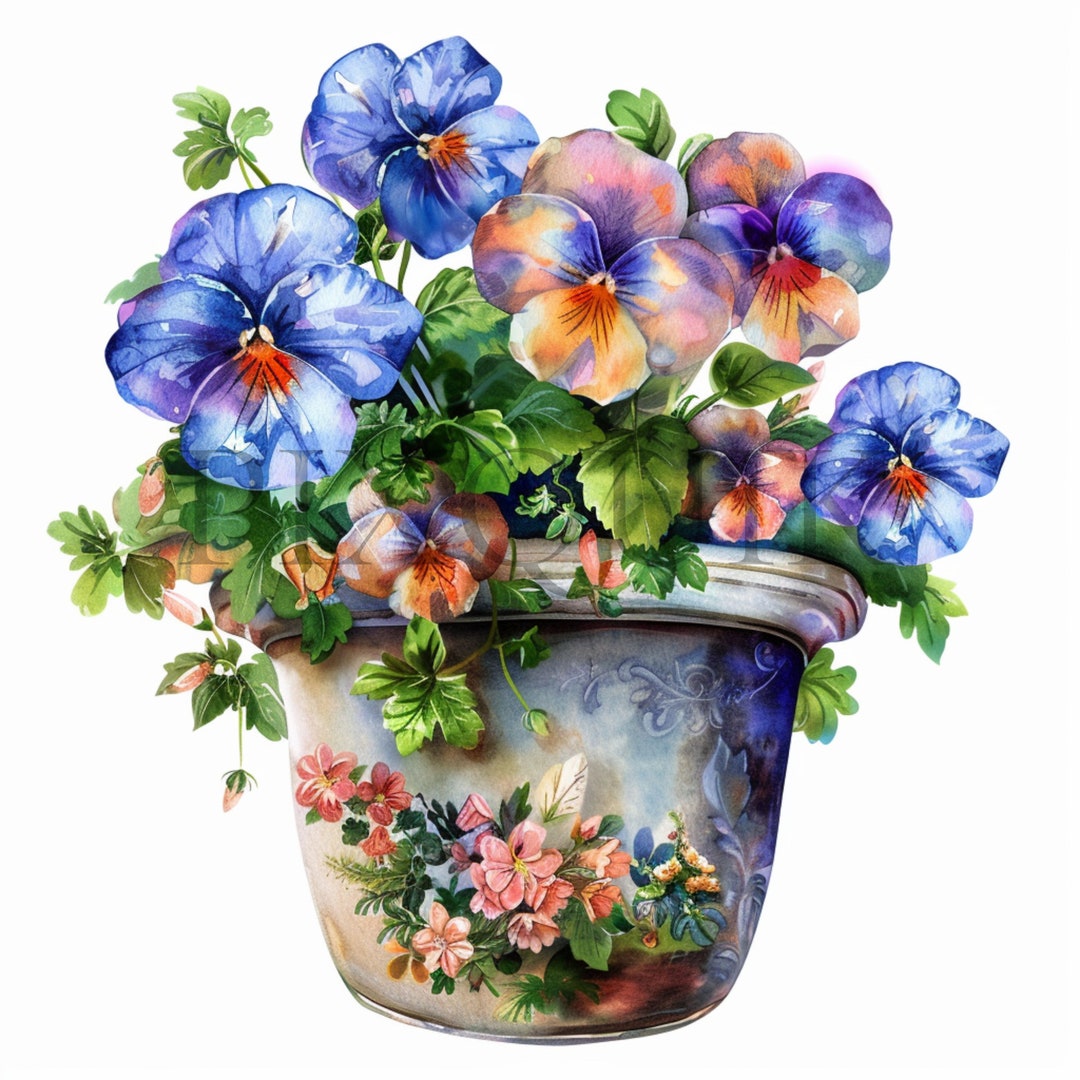 Garden Pot Clipart | 10 High Quality Jpgs | Potted Plant Art ...