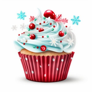 Holiday Cupcake Clipart | 10 High Quality Jpgs | Digital Download ...