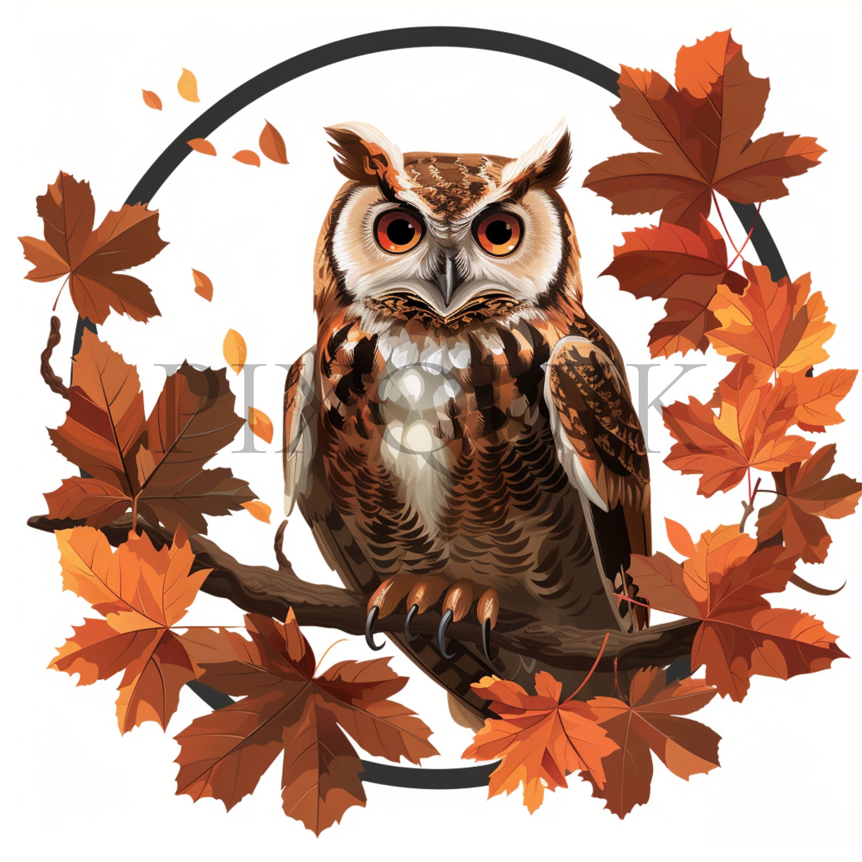 Autumn Owl Clipart | Fall Bird JPG Graphics (digital Download) - Etsy