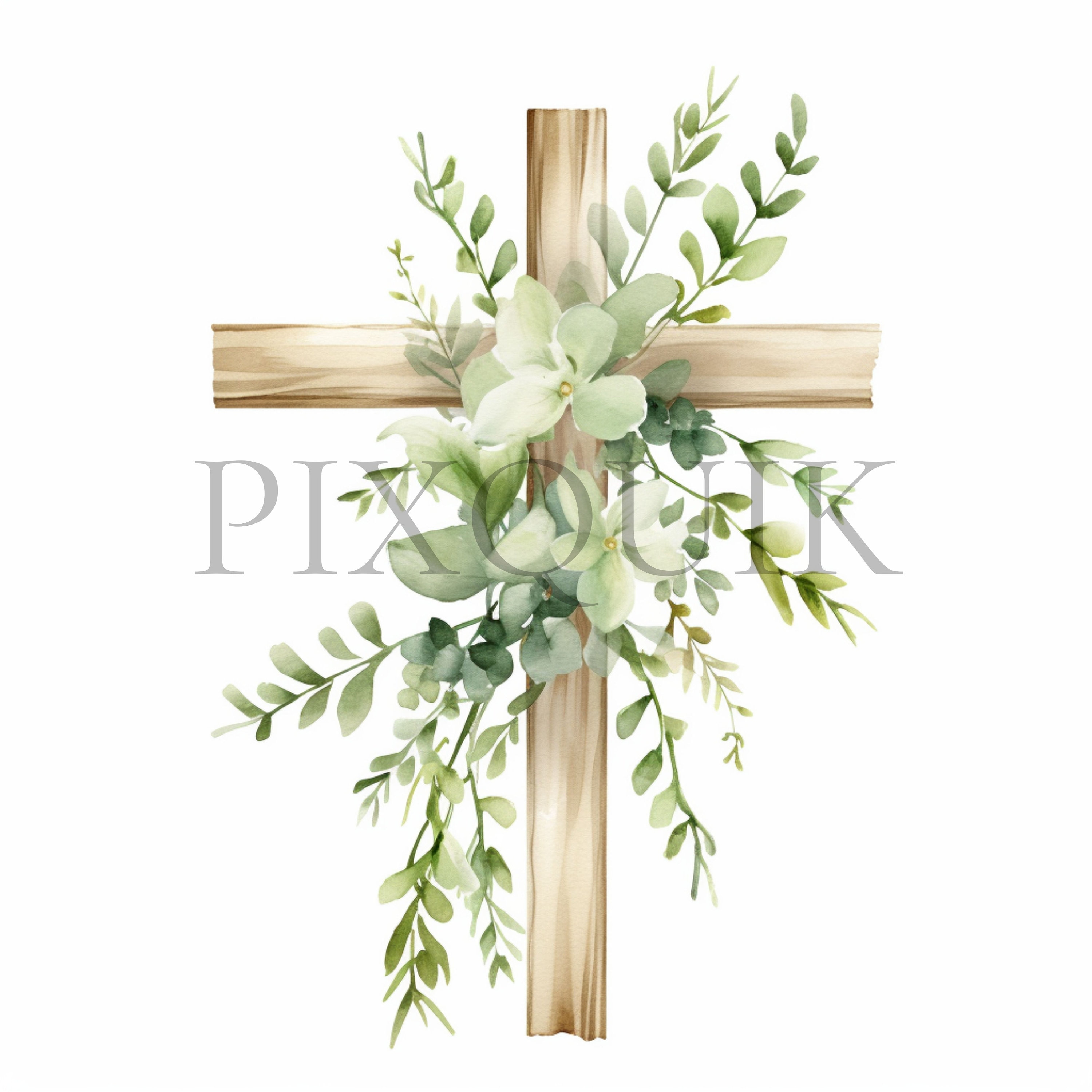 Easter Christian Crucifix Clipart 10 High Quality Jpgs Watercolor Cross ...