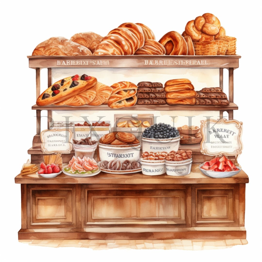 Bakery Clipart | Watercolor Baking Images, Card Making (digital ...