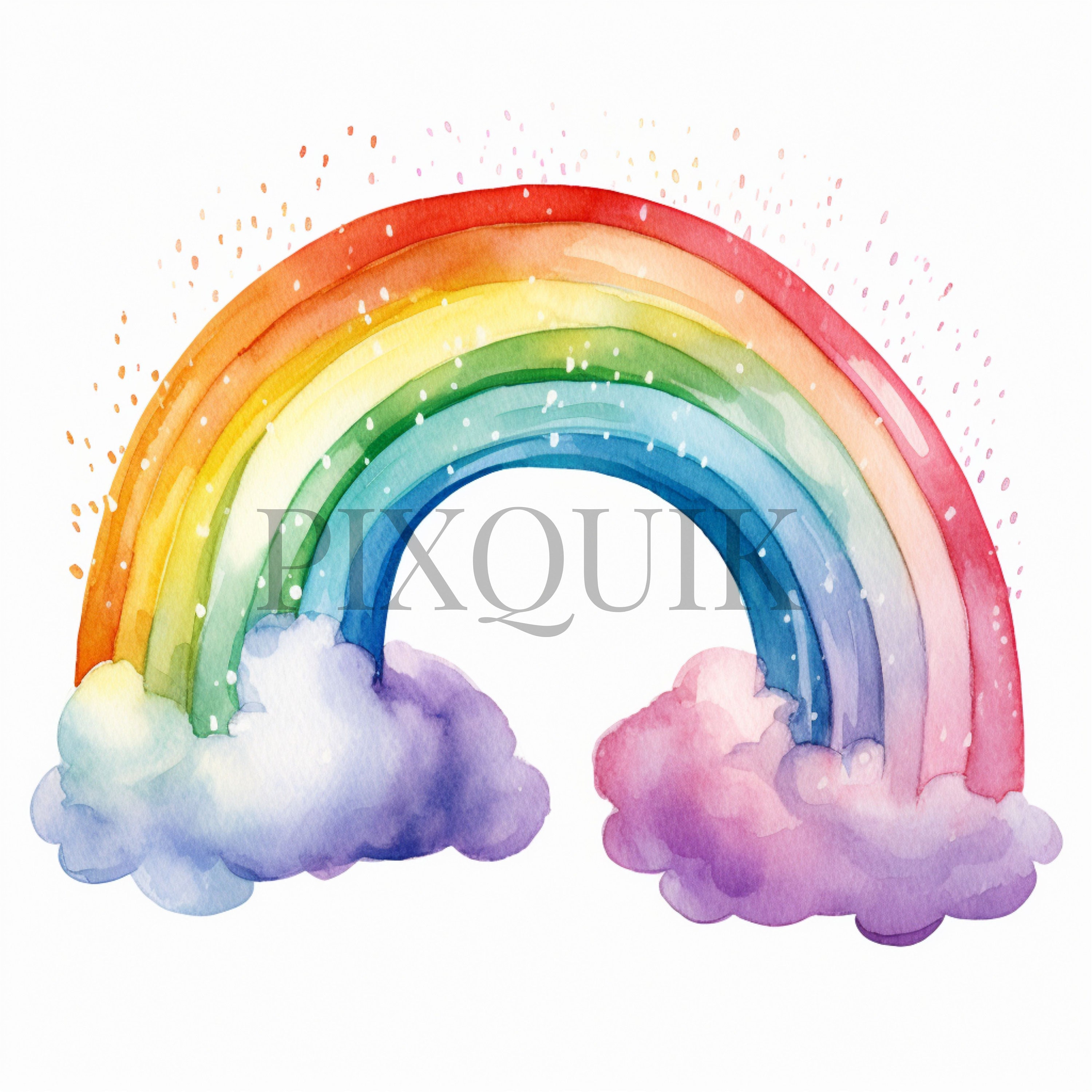 Watercolor Rainbow Clipart 10 High Quality Jpgs Rainbow Clip Art ...