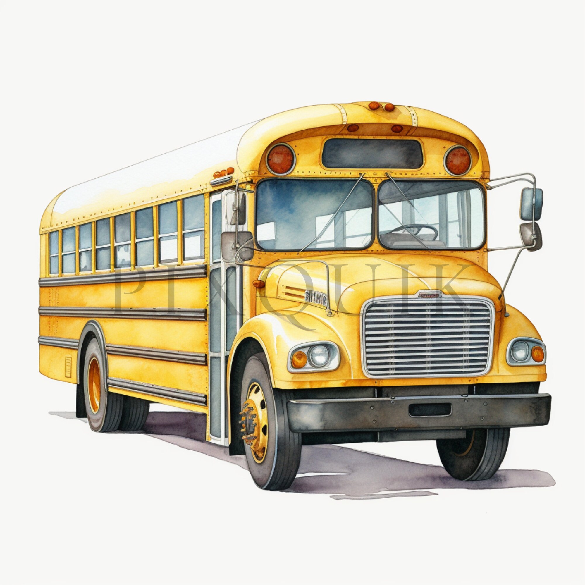 School Bus Clipart 10 High Quality Jpgs Digital Download Bus Clipart ...