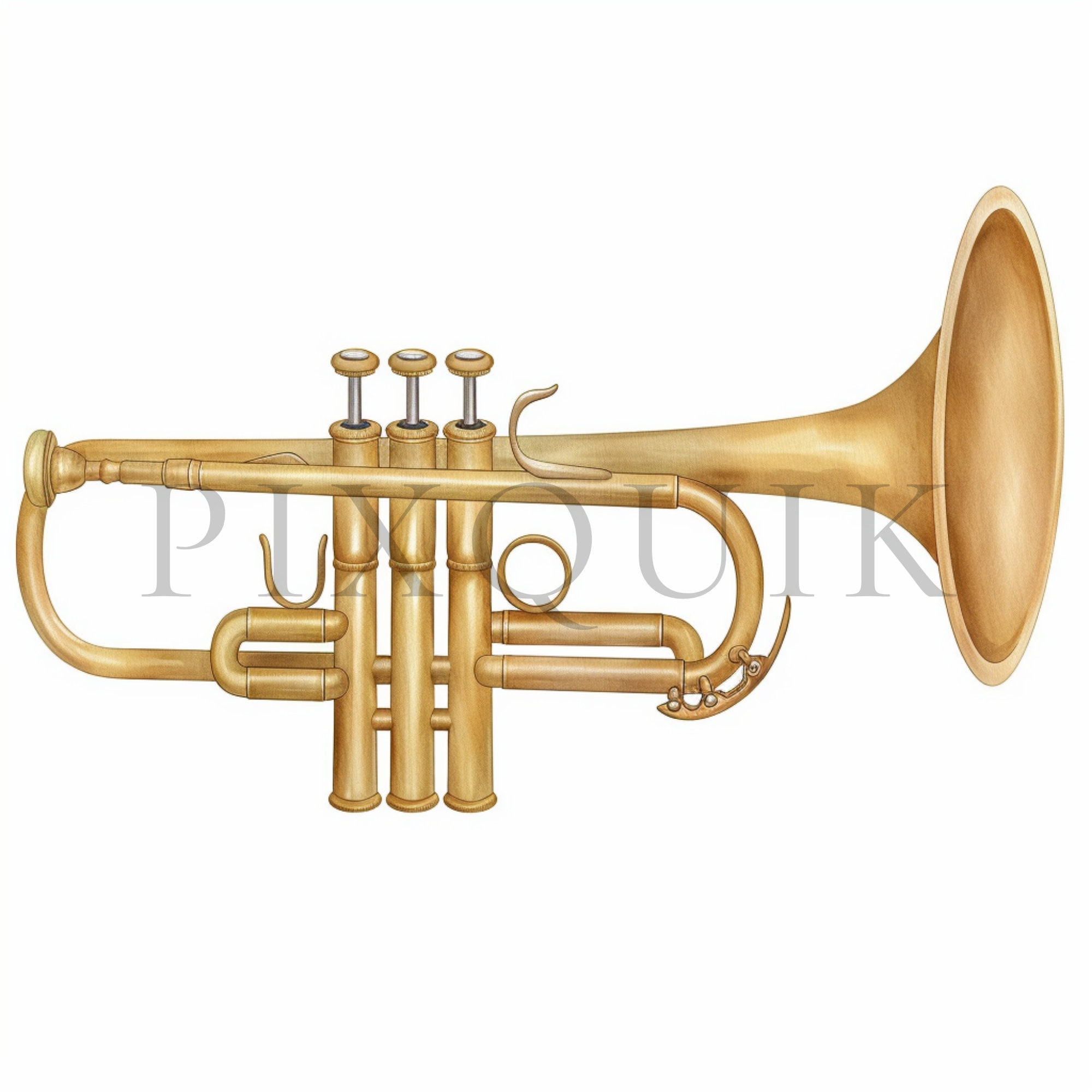 Trumpet Clipart 10 High Quality Jpgs Digital Download Instrument ...