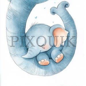 Sleeping Elephant Baby Boy Clipart | 21 High Quality Clipart | Adorable ...
