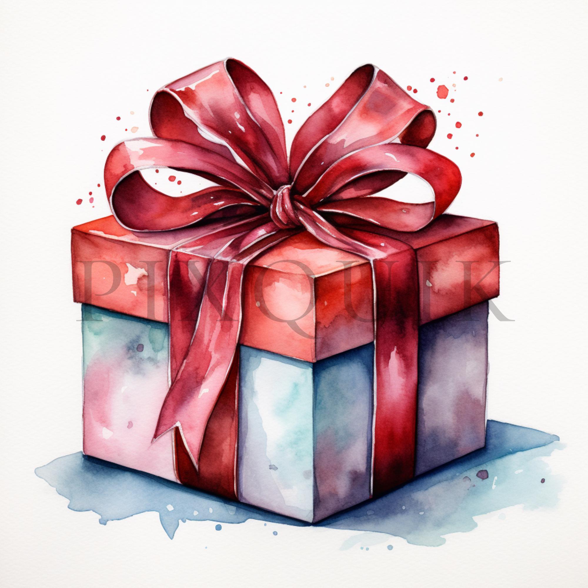 Holiday Gift Box Clipart | 10 High Quality Jpg's | Digital Download ...