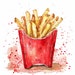 Watercolor French Fries Clipart 10 High Quality Jpgs Food Clipart Junk ...