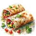 Watercolor Burrito Clipart | Food Illustration (instant Download) - Etsy