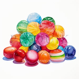 Rainbow Candy Clipart | 10 High Quality Jpgs | Digital Download | Card ...