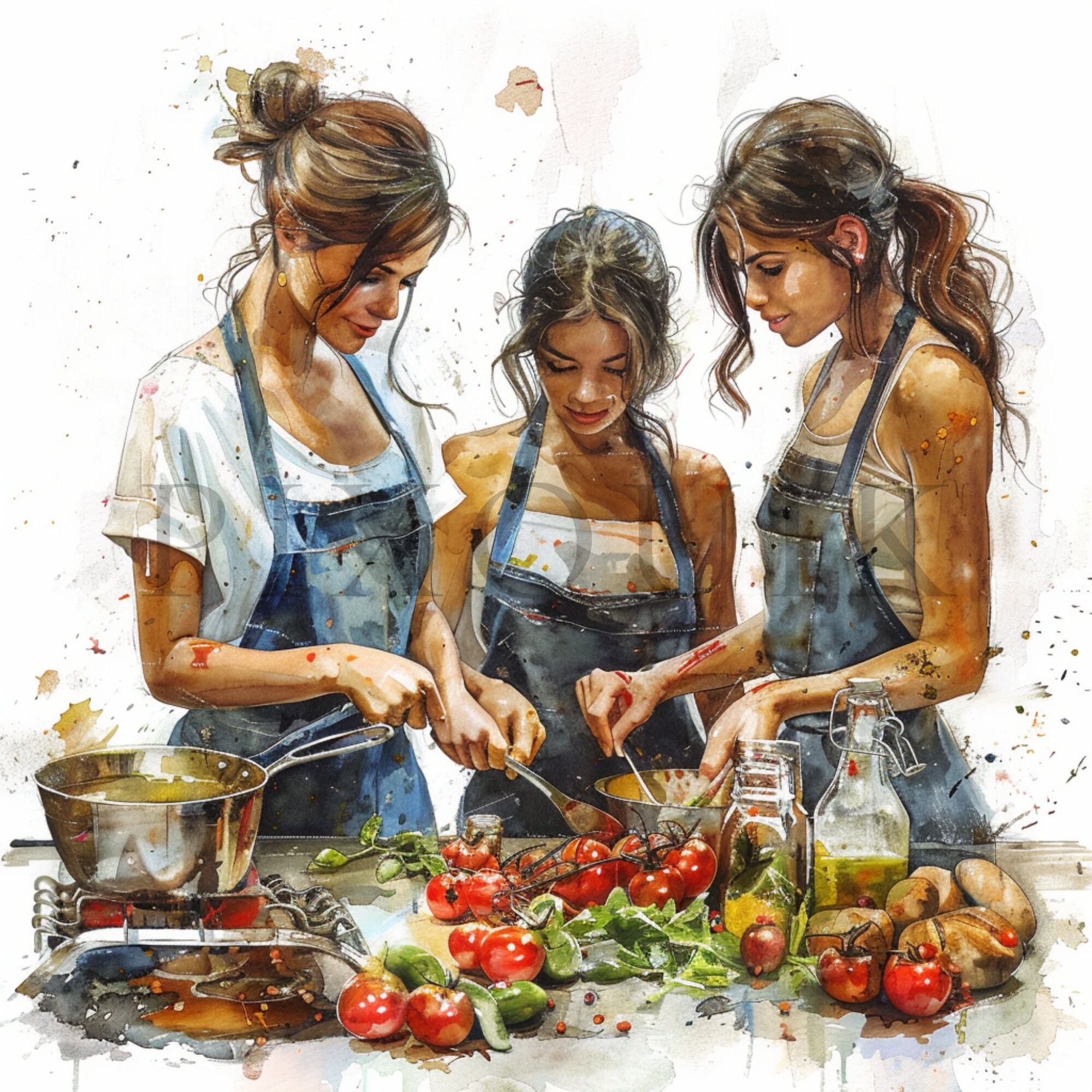 Watercolor Cooking Clipart 10 High Quality Jpgs Instant Digital ...