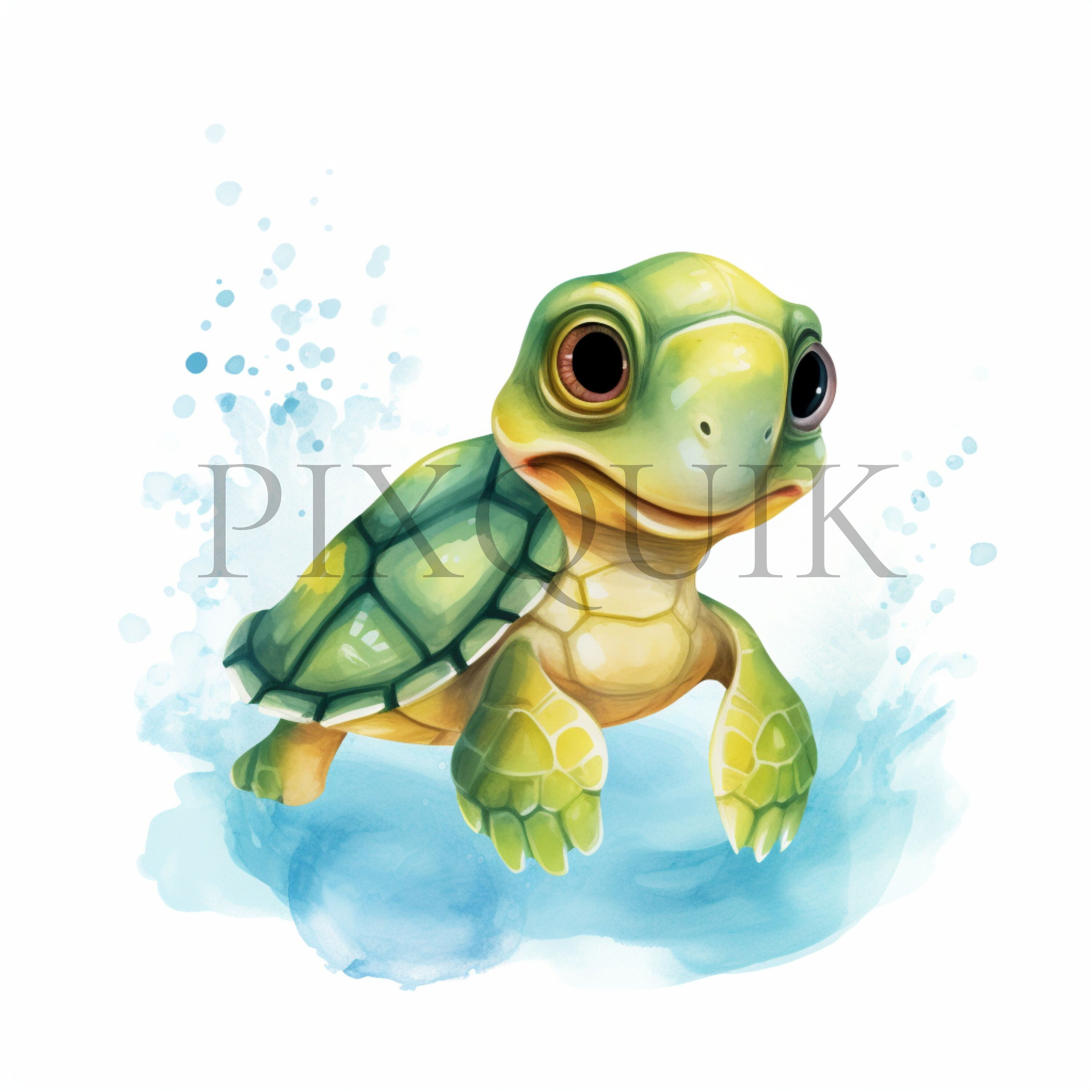 Watercolor Sea Turtle Clipart | Cute JPG Images (digital Download) - Etsy