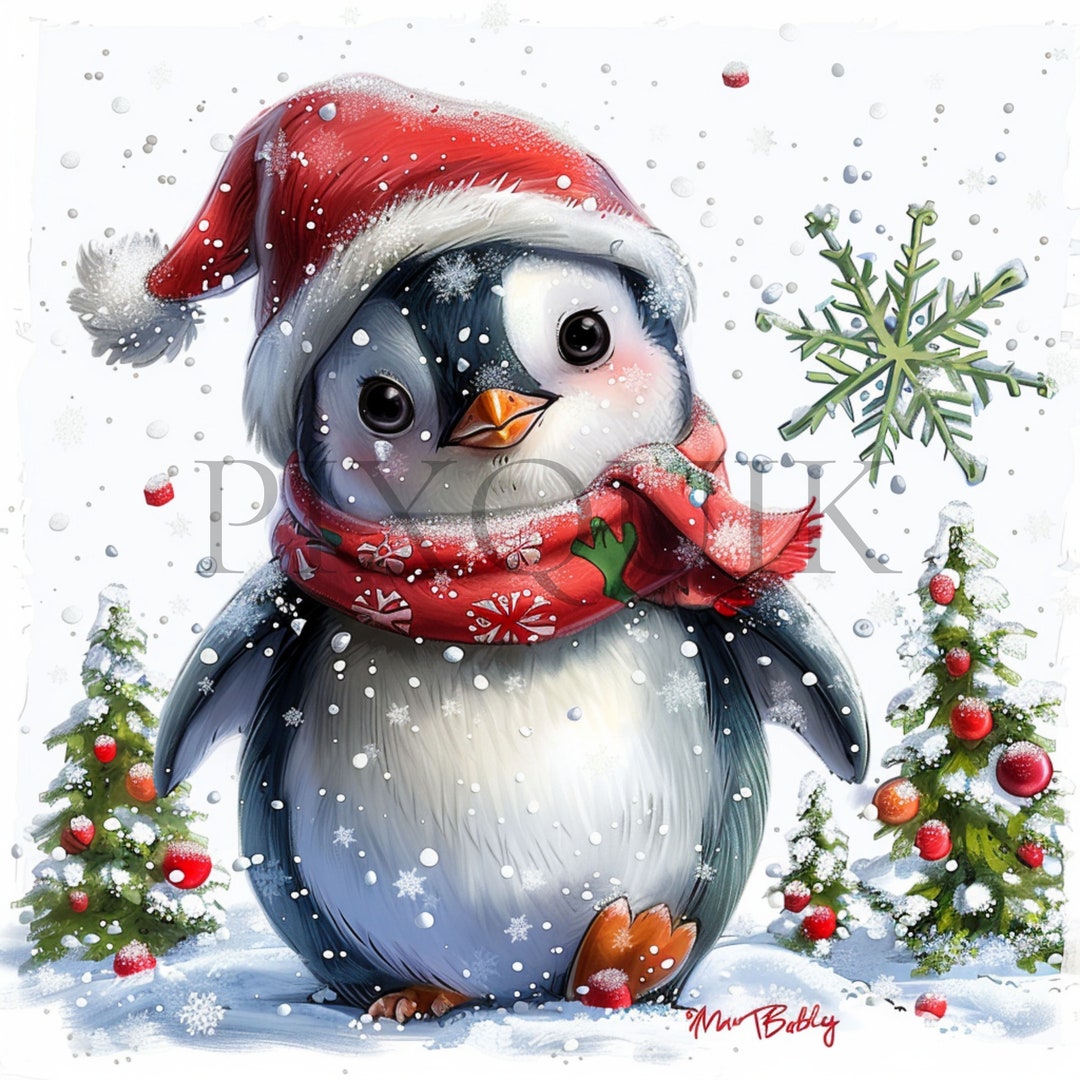 Winter Penguin Clipart | Holiday Scrapbooking, Card Making (digital ...