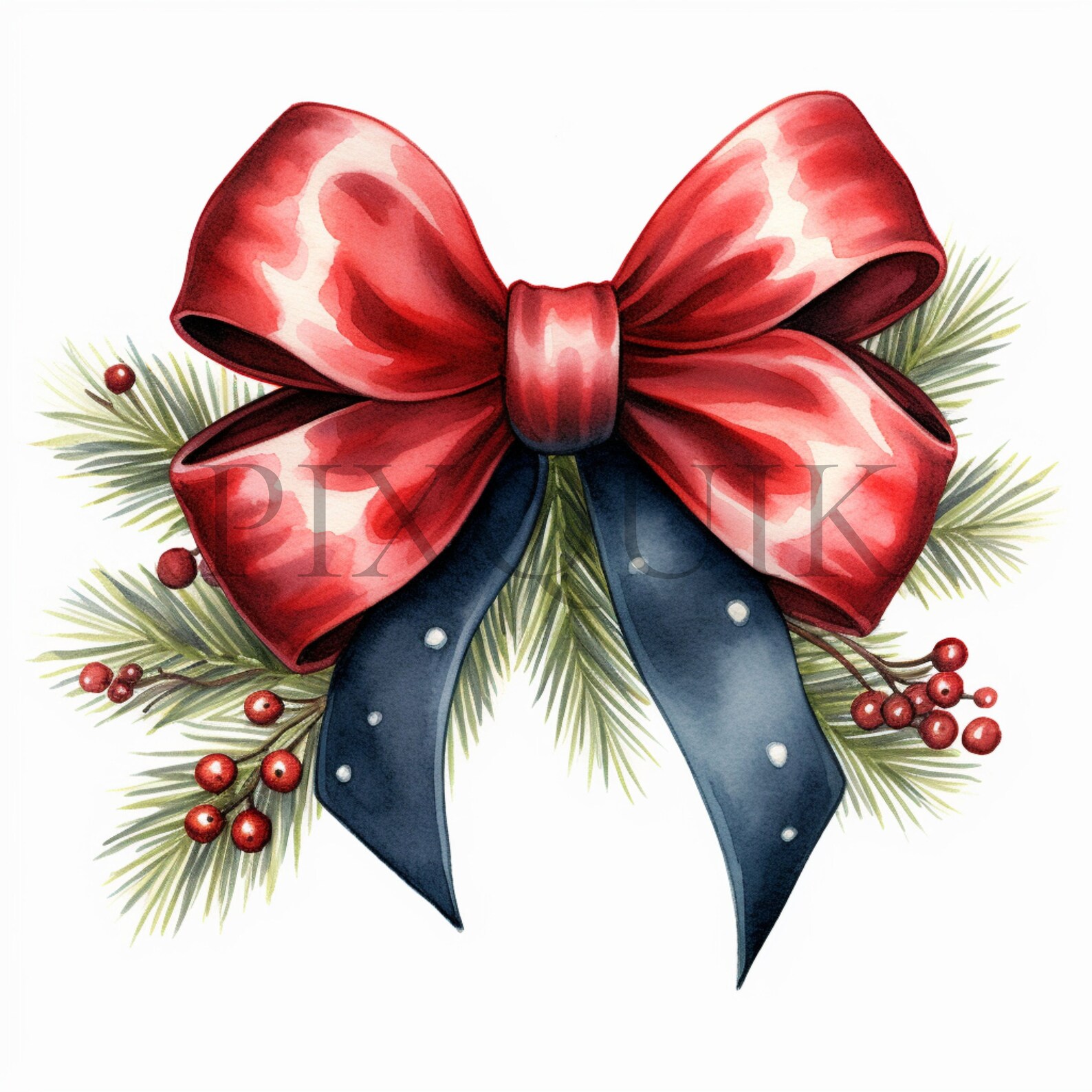 Christmas Bow Clipart | Holiday Ribbon Designs (digital Download) - Etsy