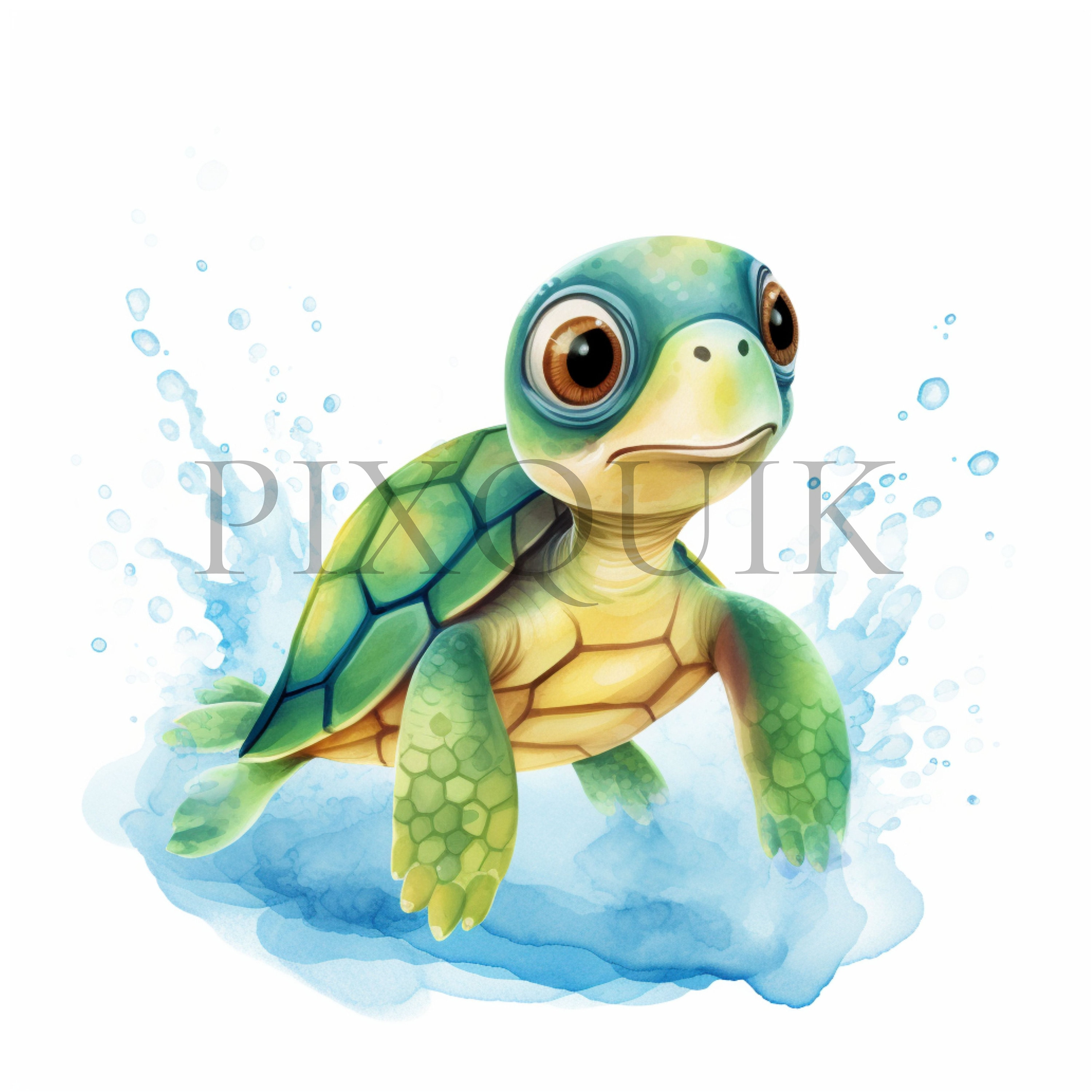 Watercolor Sea Turtle Clipart | Cute JPG Images (digital Download) - Etsy